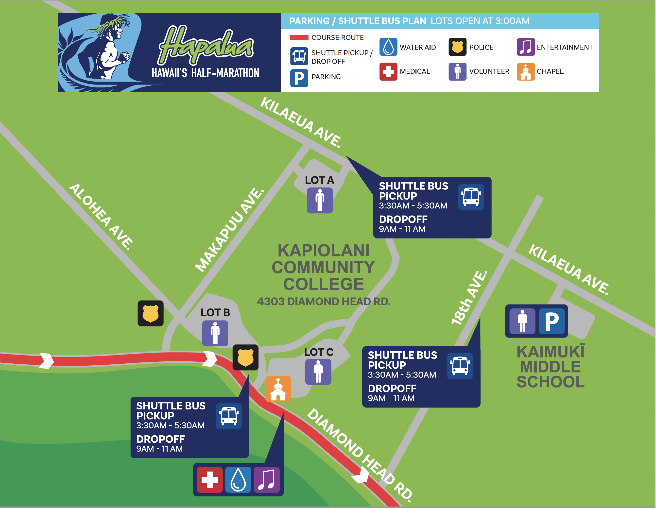 2020 Hapalua Shuttle Map2 - The Hapalua : The Hapalua